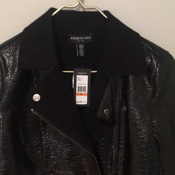 Kenneth Cole | Jackets & Coats | Nwt Kenneth Cole Black Patent Leather ...